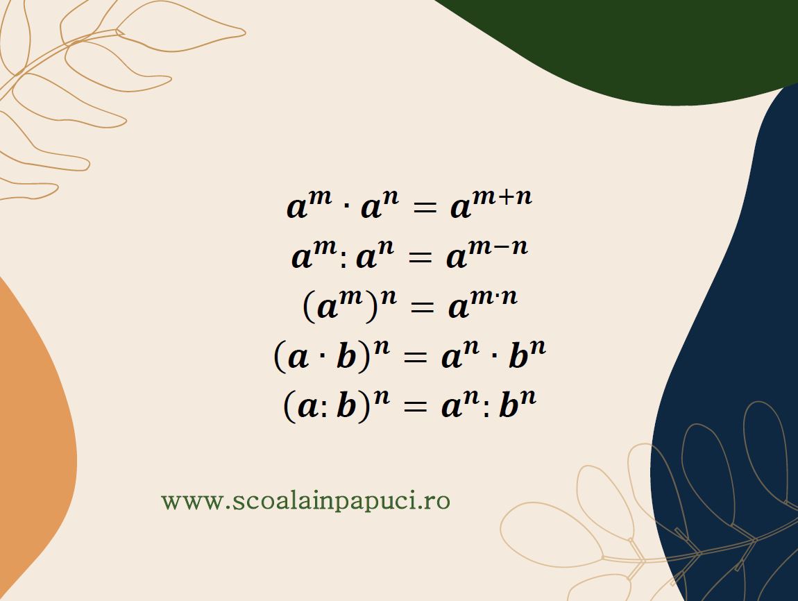 Reguli de calcul cu puteri - Scoala in Papuci