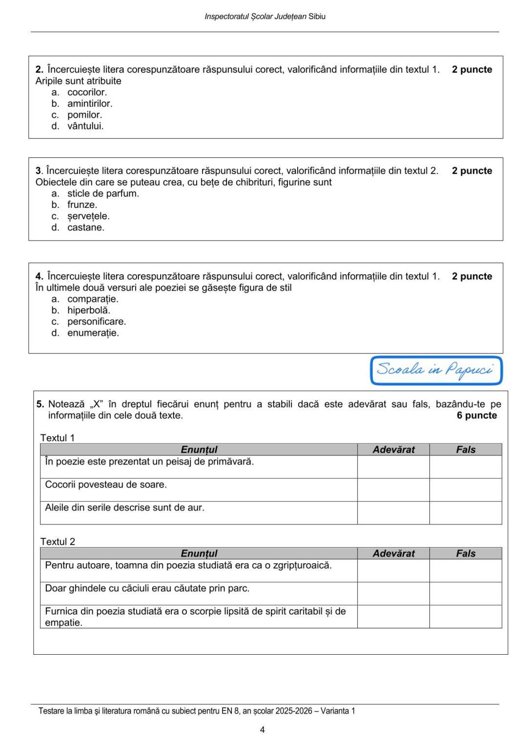 Simulare Evaluarea Națională 2026 - Subiecte și bareme la Limba și ...